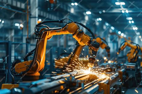 Premium Photo Manager Engineers Control Automation In Intelligent Factory With Robot Arms