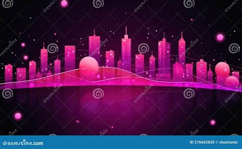 Smart City And Abstract Dot Point Connect With Gradient Line And Aesthetic Intricate Wave Line