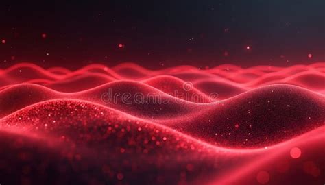 1417 Abstract Red Wave Background Glowing Energy Flow Dynamic Design