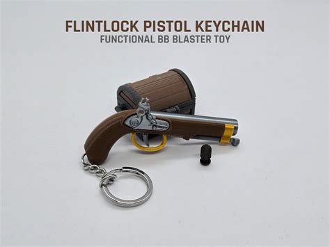 Flintlock Pistol Keychain — Functional Blaster Toy By Jaatinen3d
