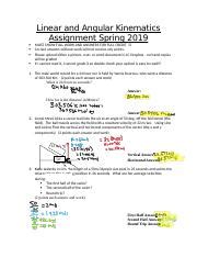 Linear And Angular Kinematics HW Spring Copy Docx Linear And Angular Kinematics Assignment