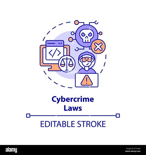 2d Thin Linear Icon Cybercrime Laws Concept Stock Vector Image And Art Alamy