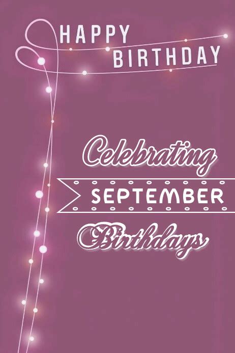 Pink Maximalist September Birthday Banner 4 Template Postermywall