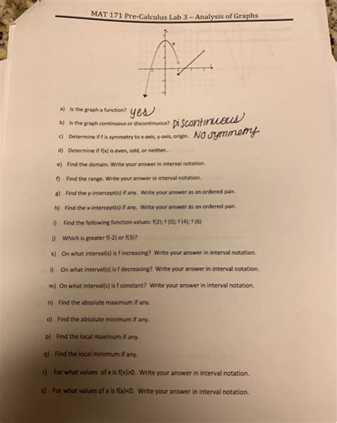 solved mat 171 pre calculus lab 3 analysis of graphs a is