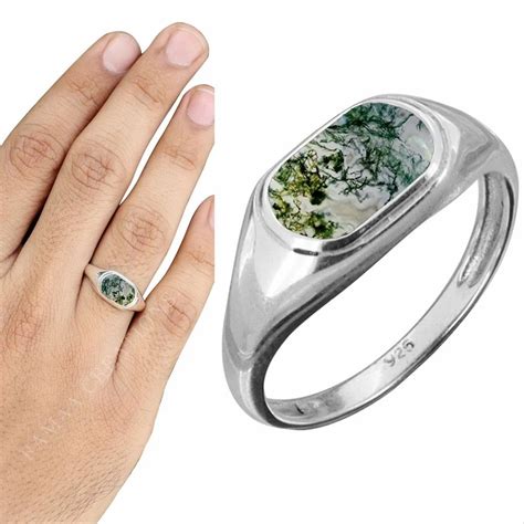 Moss Agate Silver Ring At Rs 1399piece Jaipur Id 2854763020430