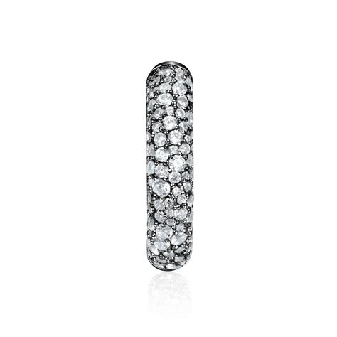 925 Sterling Silver Round Paved Hoop Moissanite Earring Mens Ice Out