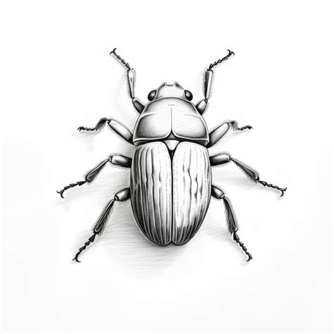 Premium Photo Realistic Rendering Of Beetle In Line Drawing Style