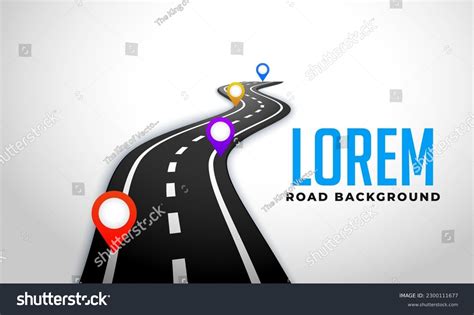Road Milestones Map Road Markings Vector Stock Vector Royalty Free