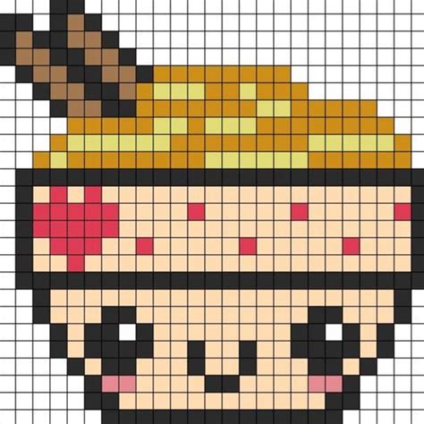 Easy Cute Pixel Art With Grid