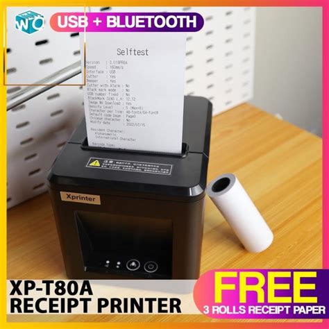 Xprinter Xp T80a 80mm Bluetooth Receipt Printer Thermal Printer Free 3