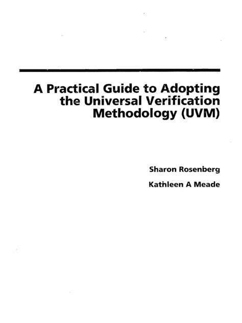 A Practical Guide To Adopting The Universal Verification Methodology