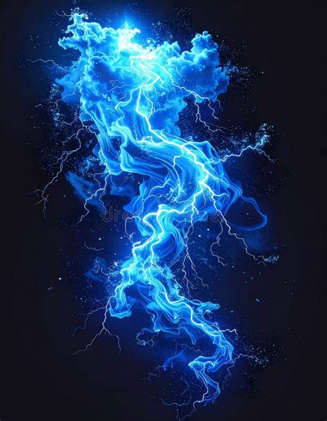 Blue Lightning Bolt On White And Black Backgrounds 1 Stock Image