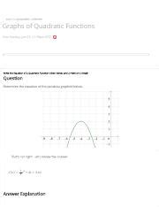 Example Write The Equation Of A Quadratic Function Given Vertex And A Point On A Graph Pdf