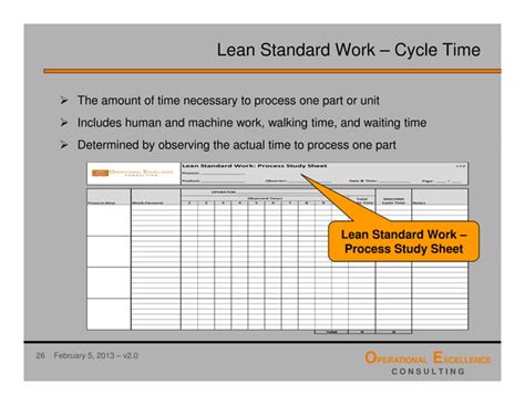 Lean Standard Or Standardized Work Training Module Pdf