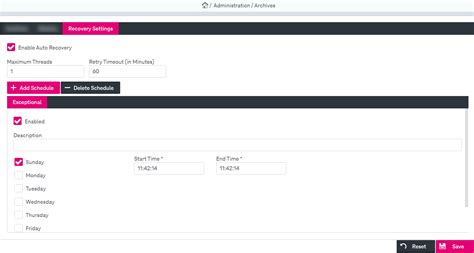 Auto Recovery Configuration