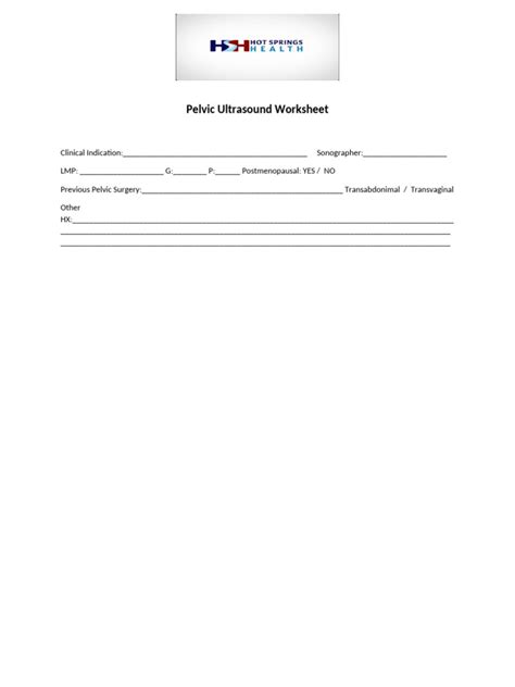 Pelvic Ultrasound Worksheet Pdf