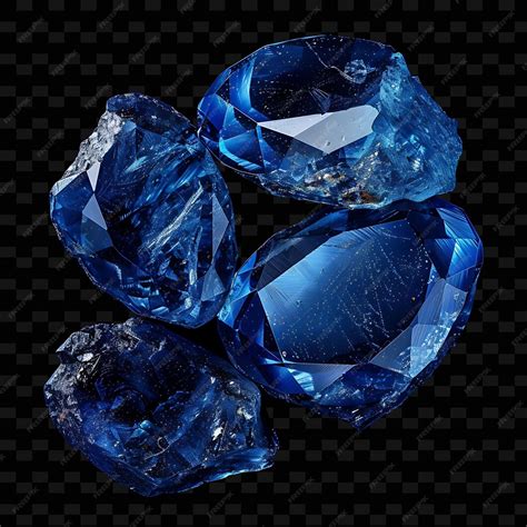 Sapphire Crystals With 4 Sapphires Sapphire With Oval Shape Isolated