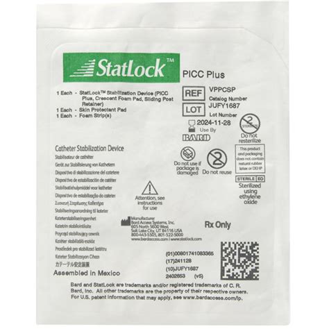 Statlock Foley Stabilization Device For Silicone Catheters Sterile