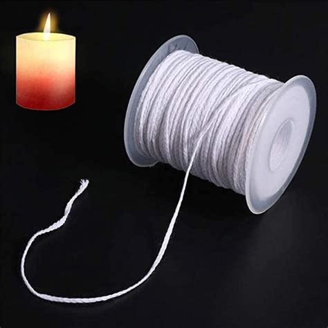 무연 면 직조 양초 심지 Diy 수제 양초 만들기 액세서리 모든 천연 24 가닥 양초 심지 1 롤 200 피트 61m