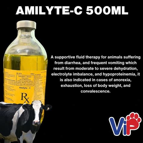 Amilyte C 500ml For Poultry Swine And Ruminants Electrolyte