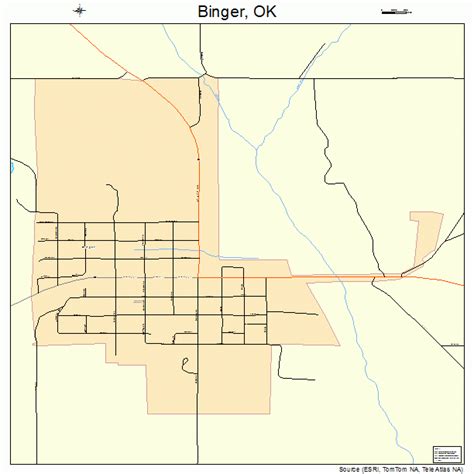 Binger Oklahoma Street Map 4006200