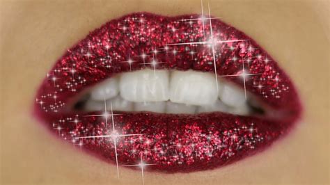 Sexy Red Glitter Lipstick Lips Telegraph