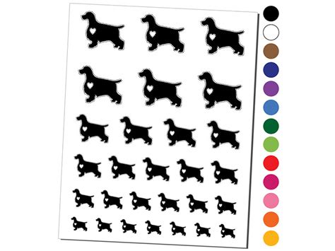 English Cocker Spaniel Dog With Heart Temporary Tattoo Water Resistant