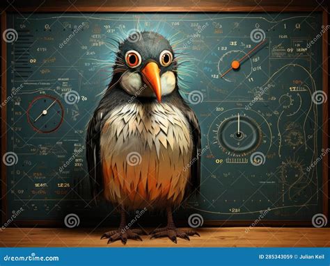 Penguin With Math Equations In Front Stock Illustration Illustration