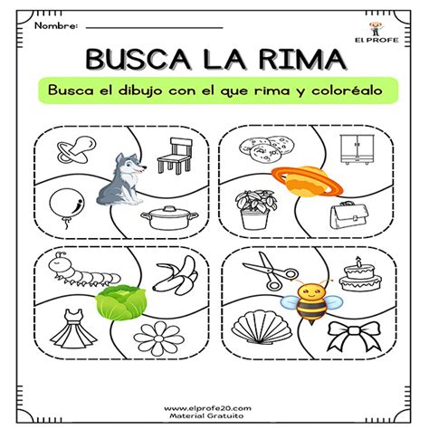 Ejercicios De Rimas Para Niños