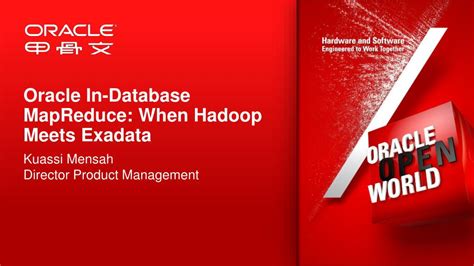 Ppt Oracle In Database Mapreduce When Hadoop Meets Exadata