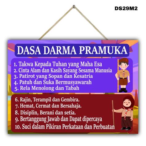 Hiasan Dinding Poster Dasa Darma Pramuka Gantungan Dinding Edukasi