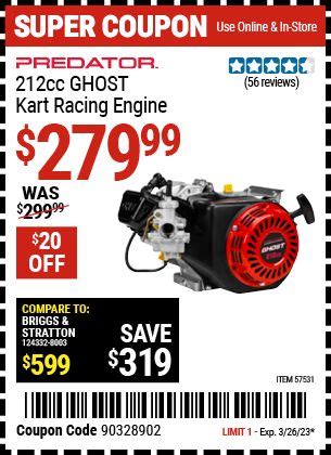 Predator Ghost 212cc Kart Racing Engine For 279 99 Kart Racing Kart