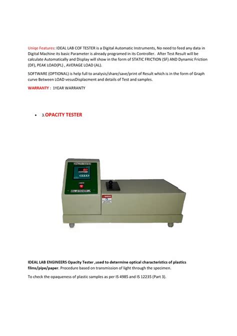 Digital Opacity And Transparency Tester At ₹ 75000piece Navi Mumbai Id 2852768108230