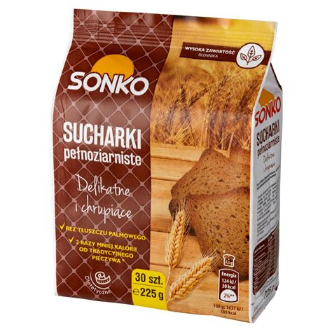 Sonko Sucharki Pełnoziarniste 225 G 30 Sztuk Albo24 Pl