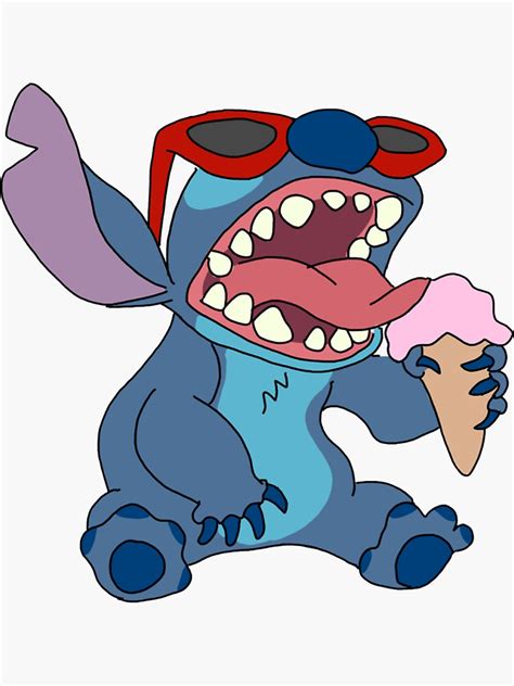 Pegatina Helado De Lilo Stitch De Rickmadala Redbubble