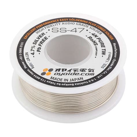 Oyaide Ss 47 Soldering Tin Silver 4 7 Copper 1 7 Flux 3 3 Ø1mm 50g