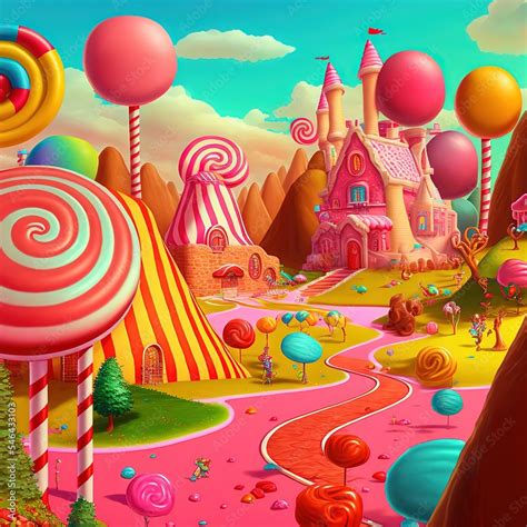 Candyland Background Delicious Sweet Beautiful Stock Illustration Adobe Stock