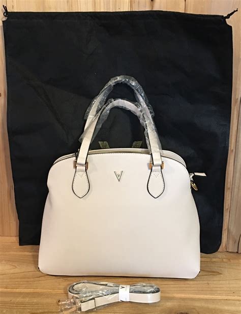 Vanessa Williams Lush Collection Round Satchel Purse Handbag Off White