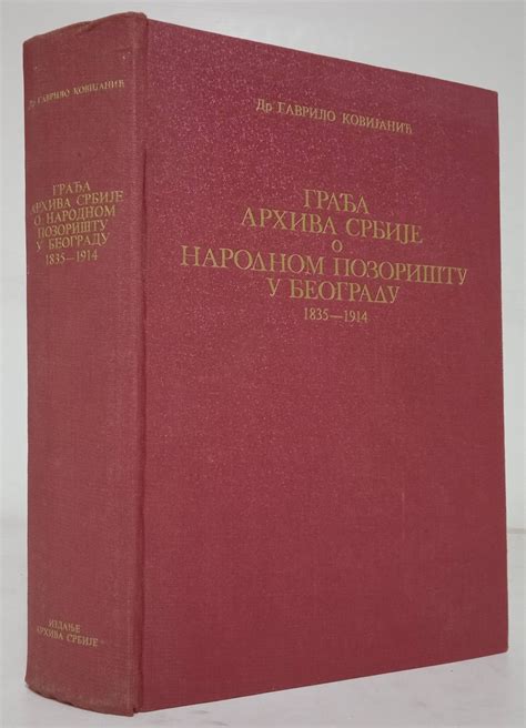 Gradja Arhiva Srbije O Narodnom Pozorištu U Beogradu