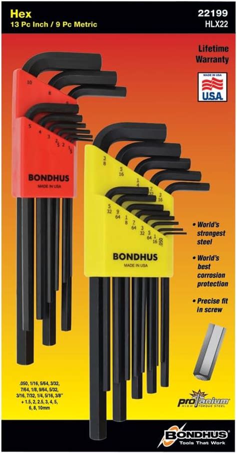 Set 22 Hex End L Wrench Inmm Long Double Pack 12137 Bondhus