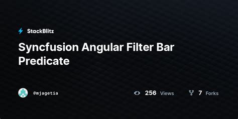 Syncfusion Angular Filter Bar Predicate Stackblitz