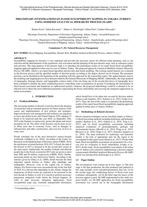 Pdf Preliminary Investigations On Flood Susceptibility Mapping In