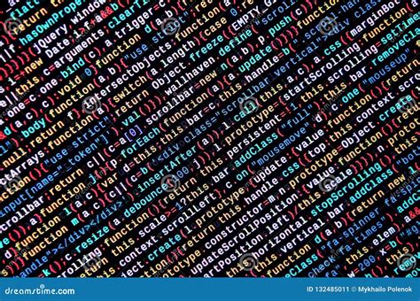 Writing Programming Code On Laptop Digital Binary Data On Computer Screen Stock Illustration