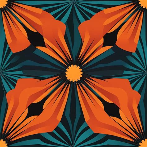 Premium Ai Image Sunburst Tile Pattern Background