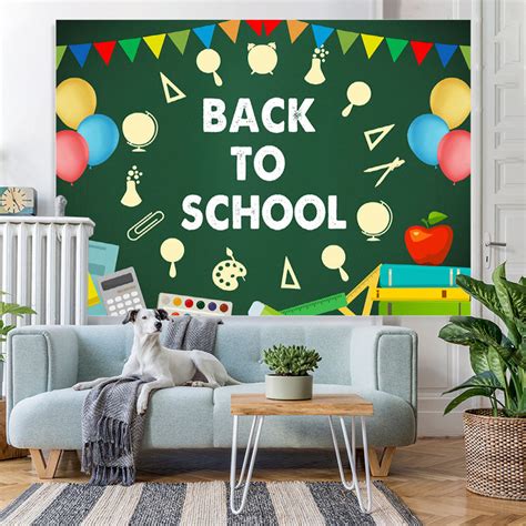 Balloons Classroom Back To School Photoshoot Backdrop Lofaris