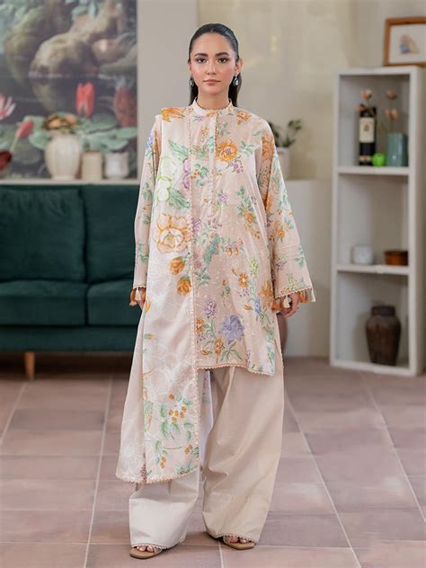 Chikankari 3 Piece Unstitched Digital Printed Lawn Suit Binaas