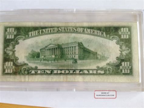 Us 1934 D 10 Dollar Bill Federal Reserve Green Seal
