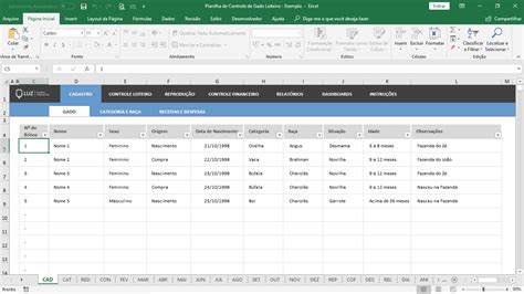 Planilha Controle Gado Excel Grátis Retoedu
