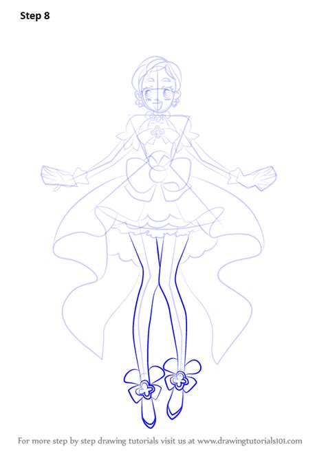 How To Draw Cure Flora From Pretty Cure Pretty Cure Step By Step