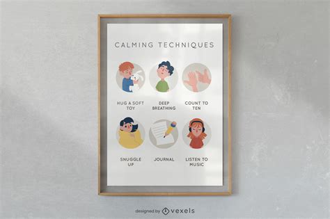 Calming Techniques Illustrated Poster Design Vector Download